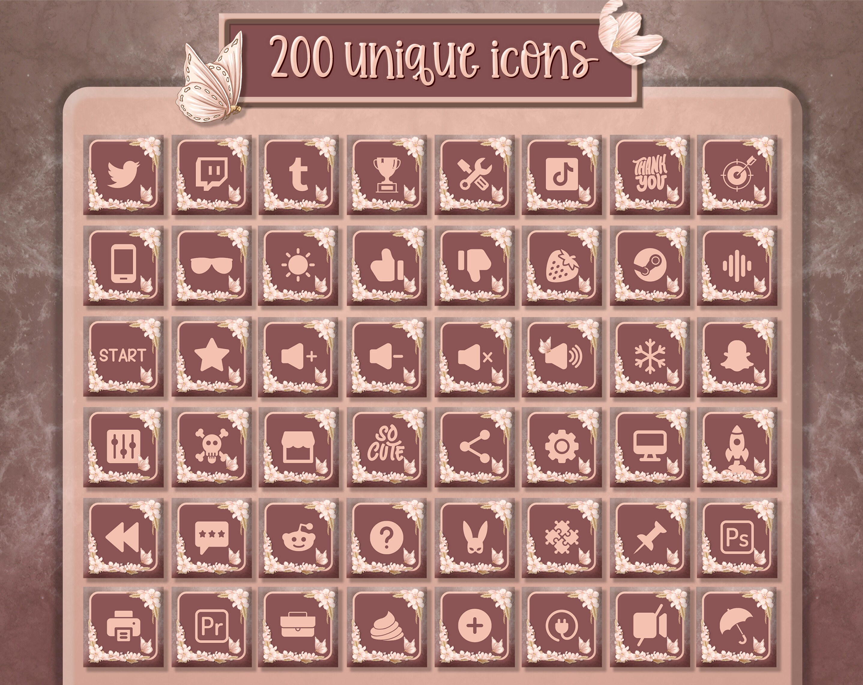 Cozy Stream Deck Icons Set for Elgato. 200 Unique Icons for - Etsy