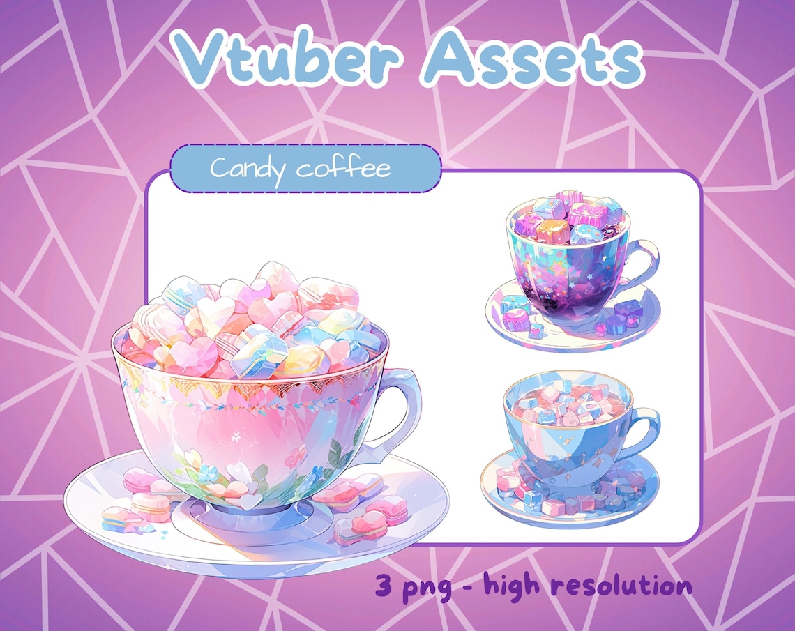 Vtuber Candy Coffee. Pngtuber Drink Asset for Twitch. - Etsy