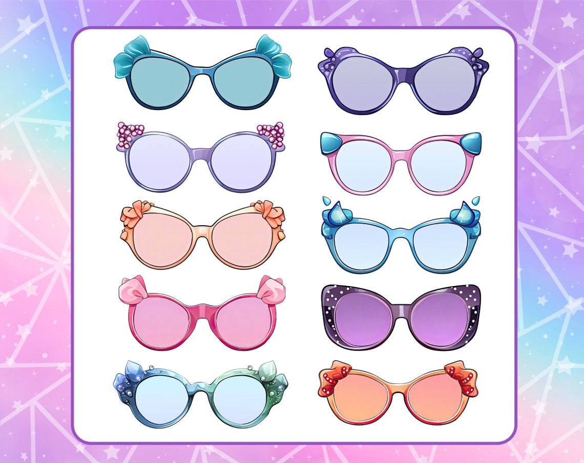 20 Vtuber Fantasy Glasses . Pngtuber Outfit Assets for Twitch. Vtuber ...