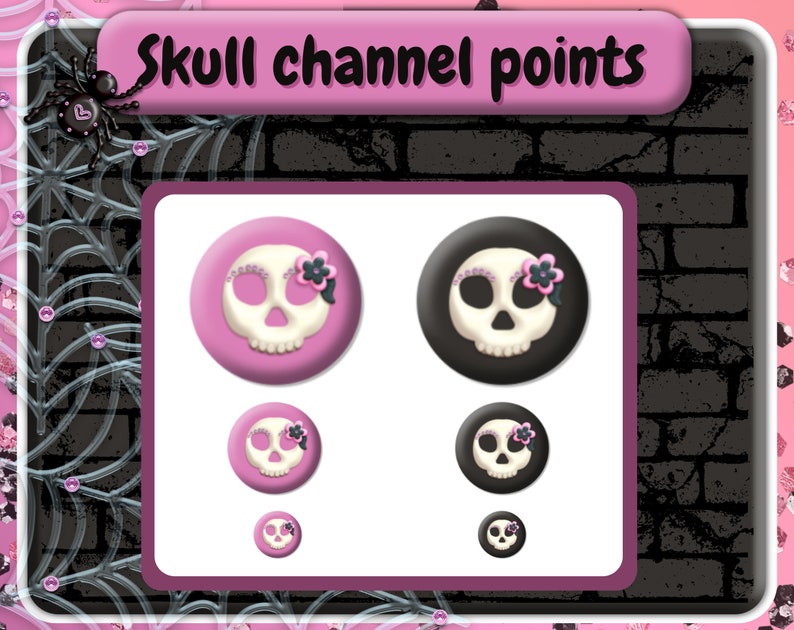 Skull Twitch Channel Point Pastel Goth Twitch Coin Gothic - Etsy