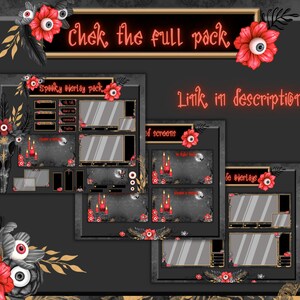 Spooky Twitch Panels. Black and Red Stream Panels. Dark Horror Panel ...
