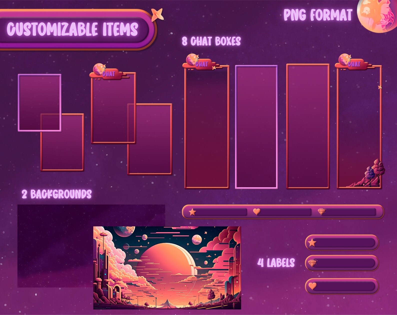 Fantasy Moon Twitch Overlay Package. Stream Overlay for Obs - Etsy