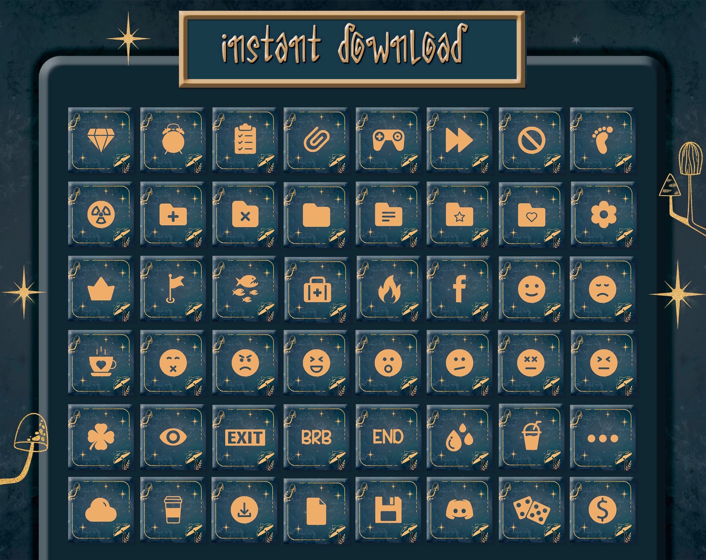 Stream Deck Icons Set Screensavers. 200 Mystic Mushroom Icon Pack for ...