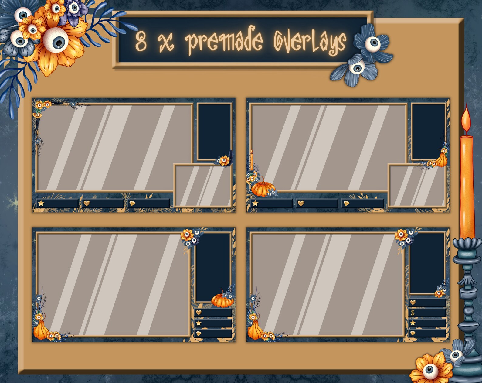 Spooky Twitch Overlay Package Creepy Stream Package Twitch - Etsy UK