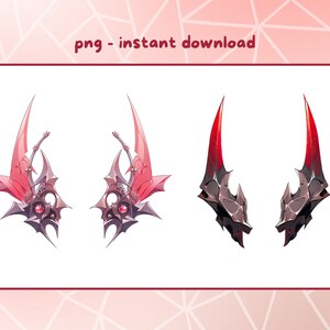 Vtuber Red Horns. Pngtuber Headassets for Twitch. Vtuber Goth Outfit ...