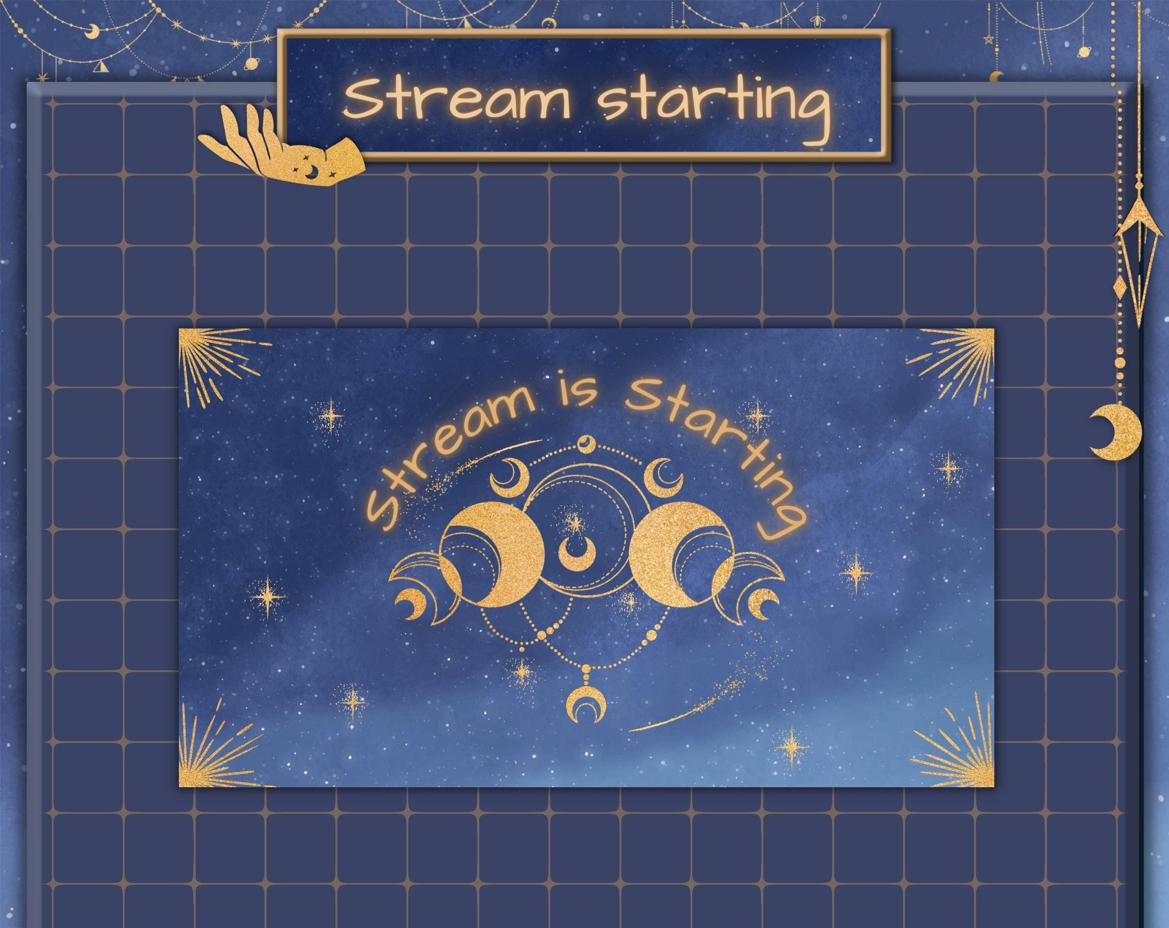 Moon Starting Soon Screen for Twitch. Celestial Stream Animated Screens ...