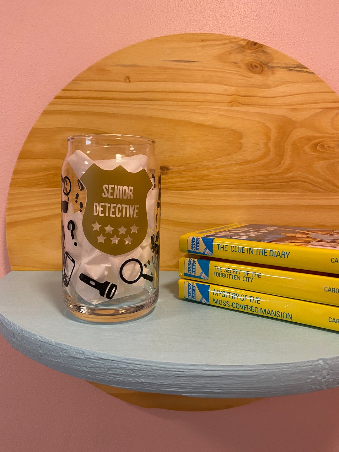 Detective Glass Cup: Nancy Drew Gift, Beer Can Glass - Etsy