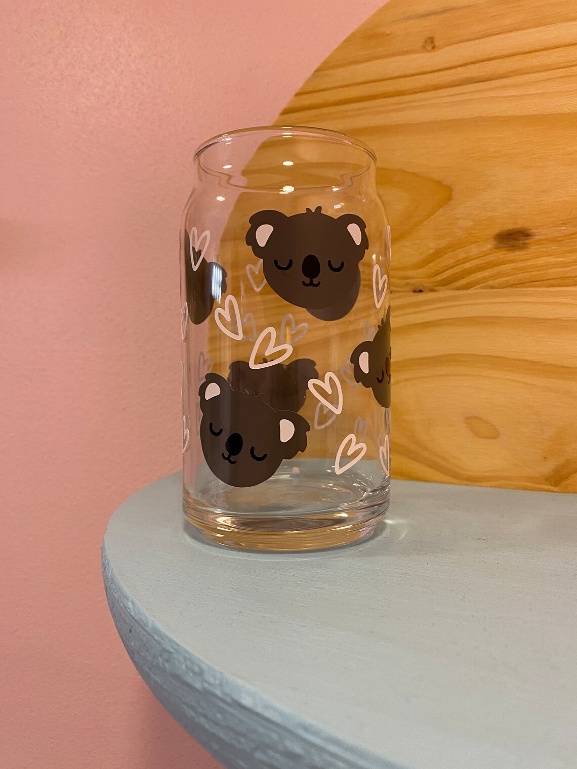 Koala Glass Cup, Valentine's Day Koala Glass Cup, Iced Coffee Cup ...