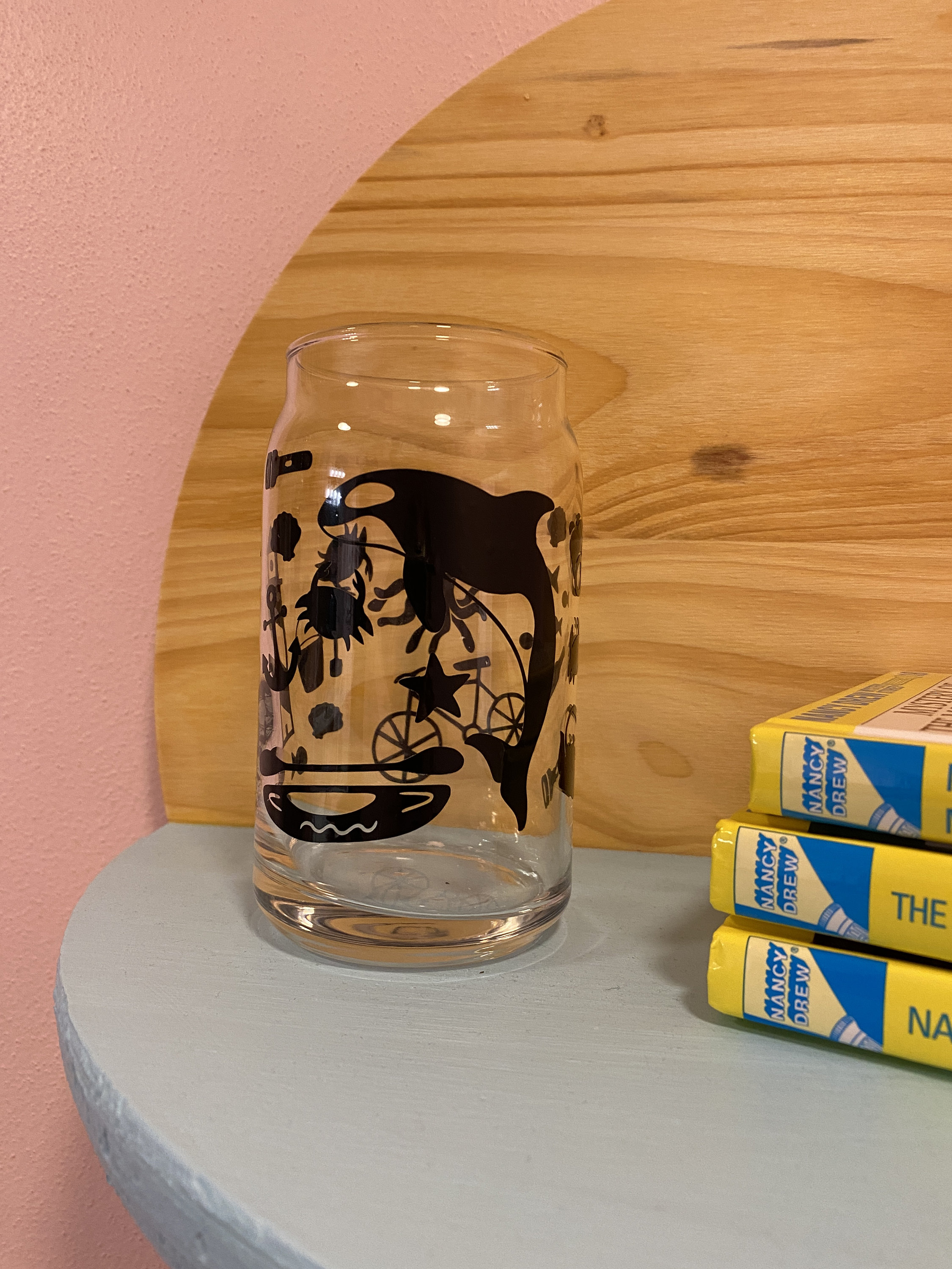 Detective Glass Cup, Girl Detective, Whale Watching Cup, Iced Coffee ...