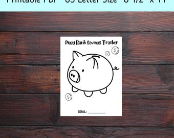 Piggy Bank Savings Tracker - Etsy