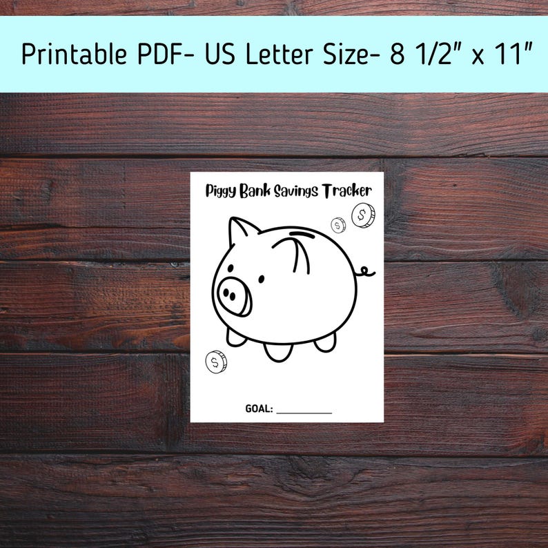 Piggy Bank Savings Tracker: Printable Savings Game (PDF) - Etsy