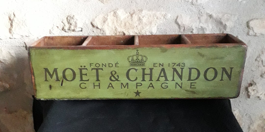 English Moet & Chandon Champagne Wooden Crate Utensil Holder - Etsy