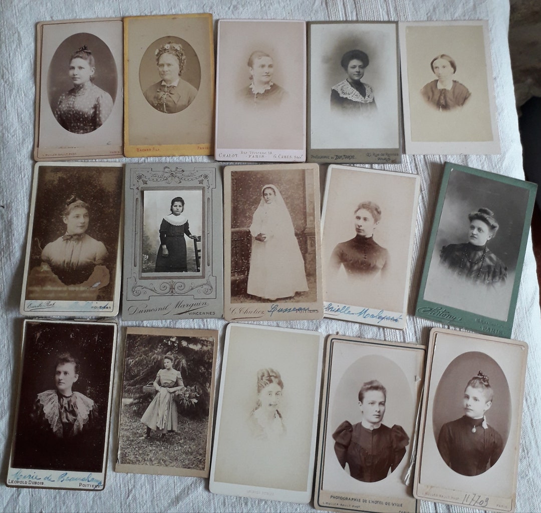 Group Lot of 15 French Antique Sepia Photographs of Ladies / - Etsy