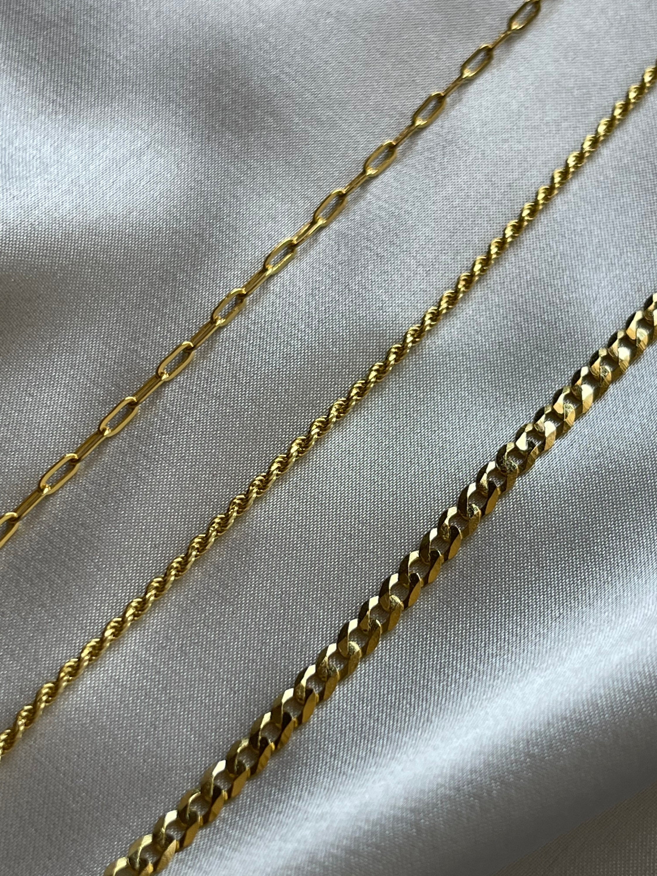 18k Gold Cuban Link Chain Necklace, 18k Gold Link Chain, 18k Gold ...