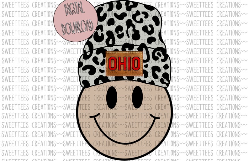 Ohio State Png Ohio Sublimation Ohio Beanie Smile OH - Etsy