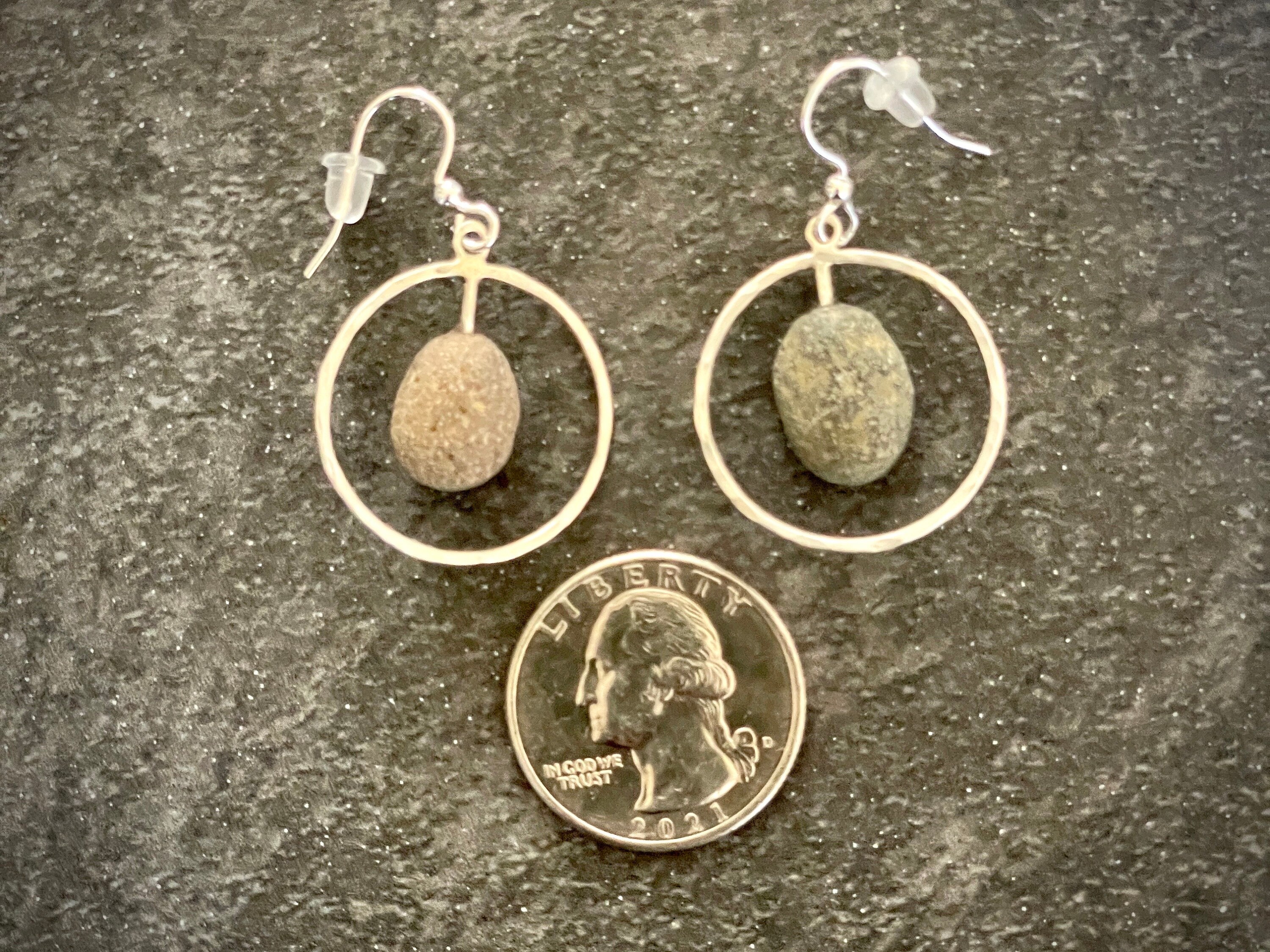 Levitating Pebble Earrings. Light Weight Rock Earrings With - Etsy