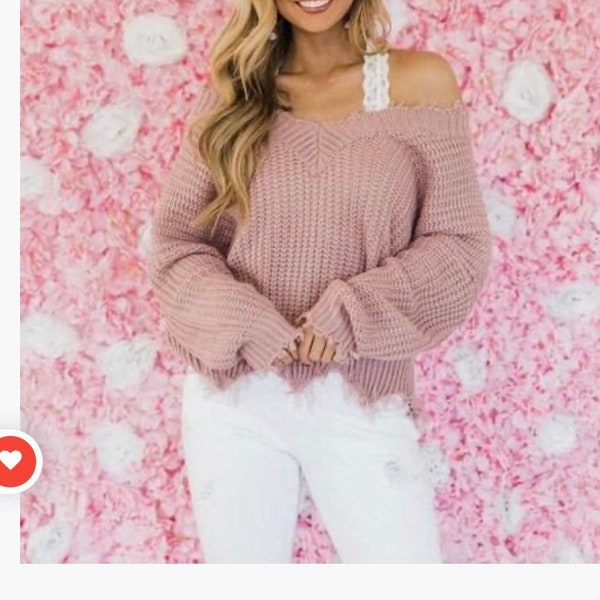 Pink off Shoulder Sweater - Etsy