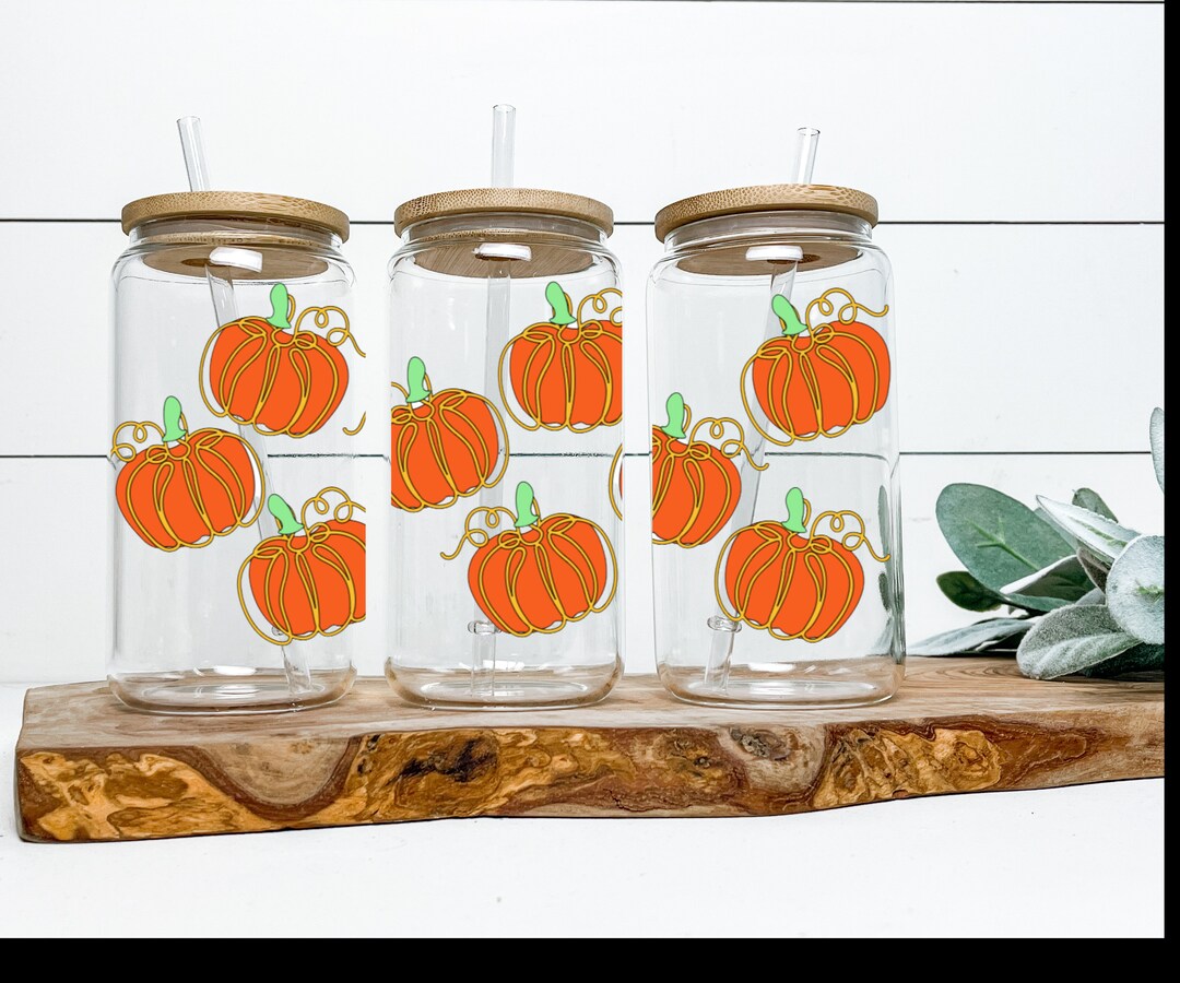 Pumpkins - Fall Iced Coffee Libbey Glass - Spooky Season Cold Cup - Etsy