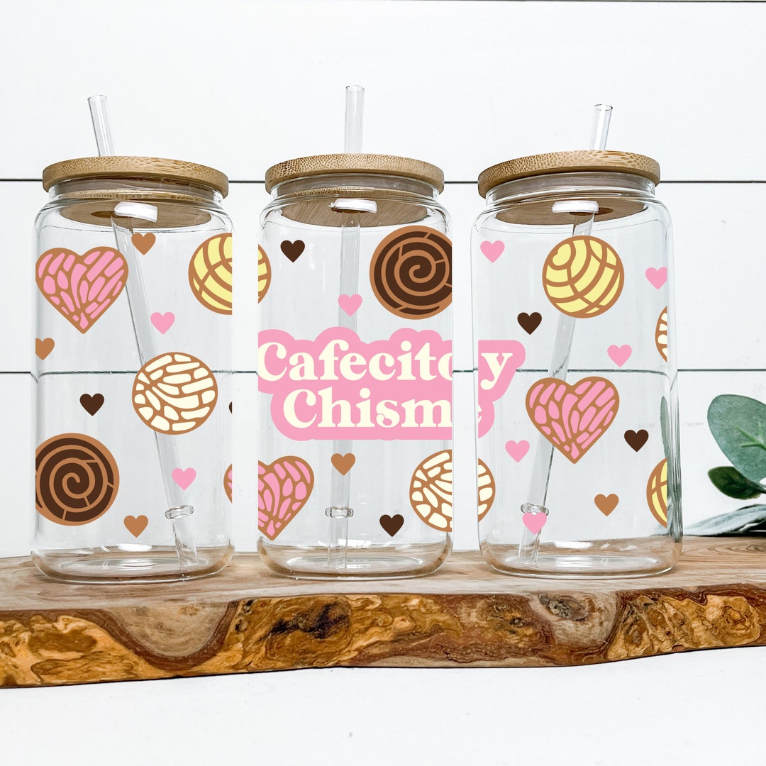 Cafecito Y Chisme Glass Tumbler Cafecito Y Chisme Libbey Cup Cafecito Y