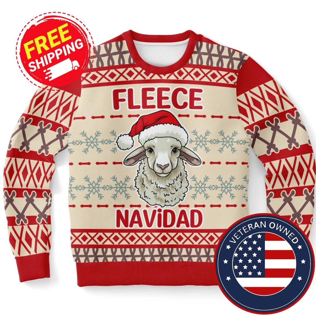 Ugly Christmas Sweater Fleece Navidad Festive and Fun Holiday ...