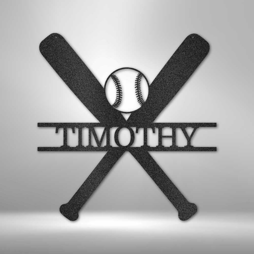 Baseball Batter up Metal Wall Art Steel Sign Personalized With Child's ...