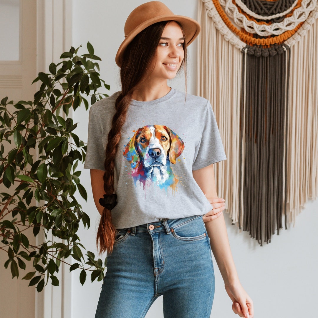 Beagle Shirt, Beagle Lover Tee, Beagle Owner Gift, Colorful Dog Print ...