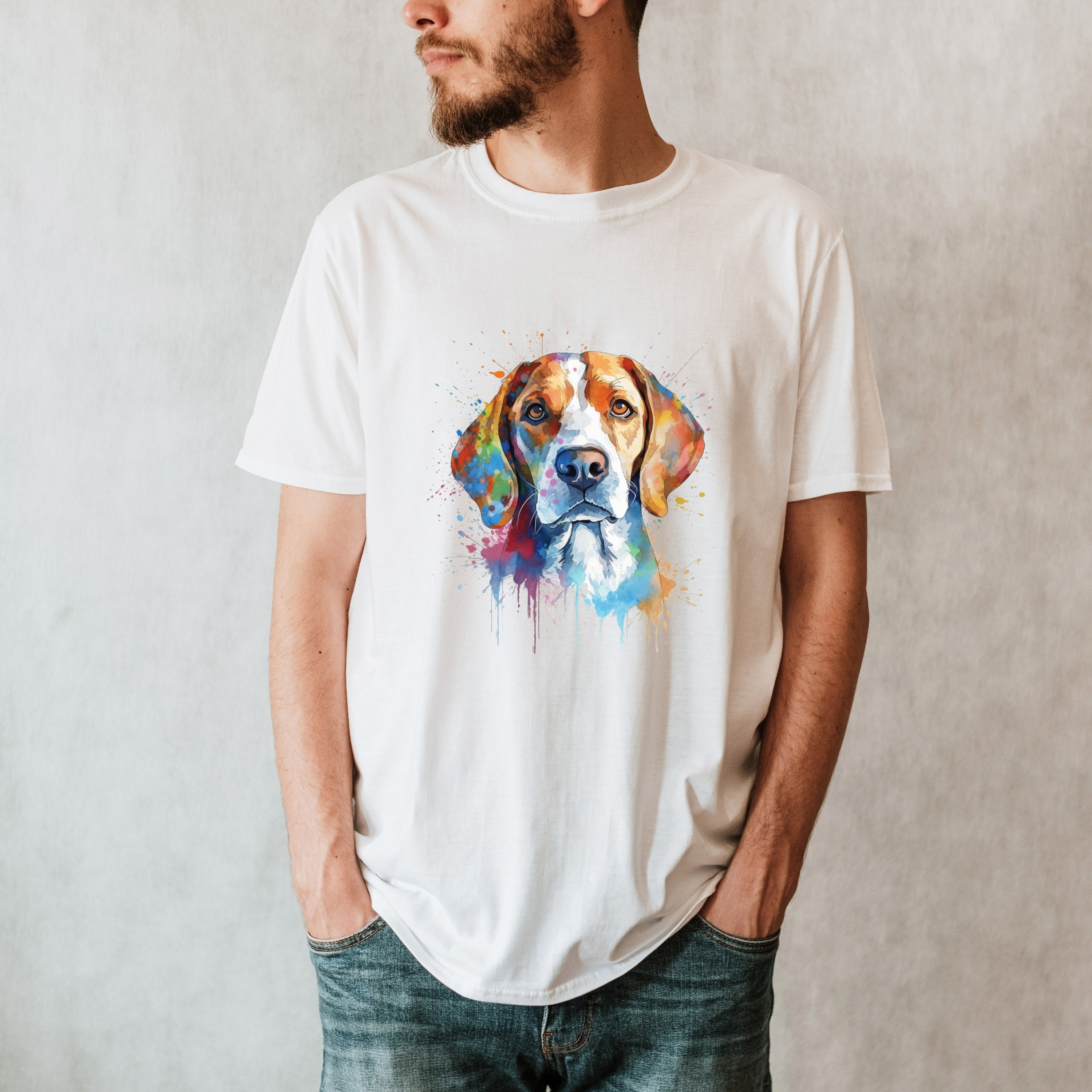 Beagle Shirt, Beagle Lover Tee, Beagle Owner Gift, Colorful Dog Print ...