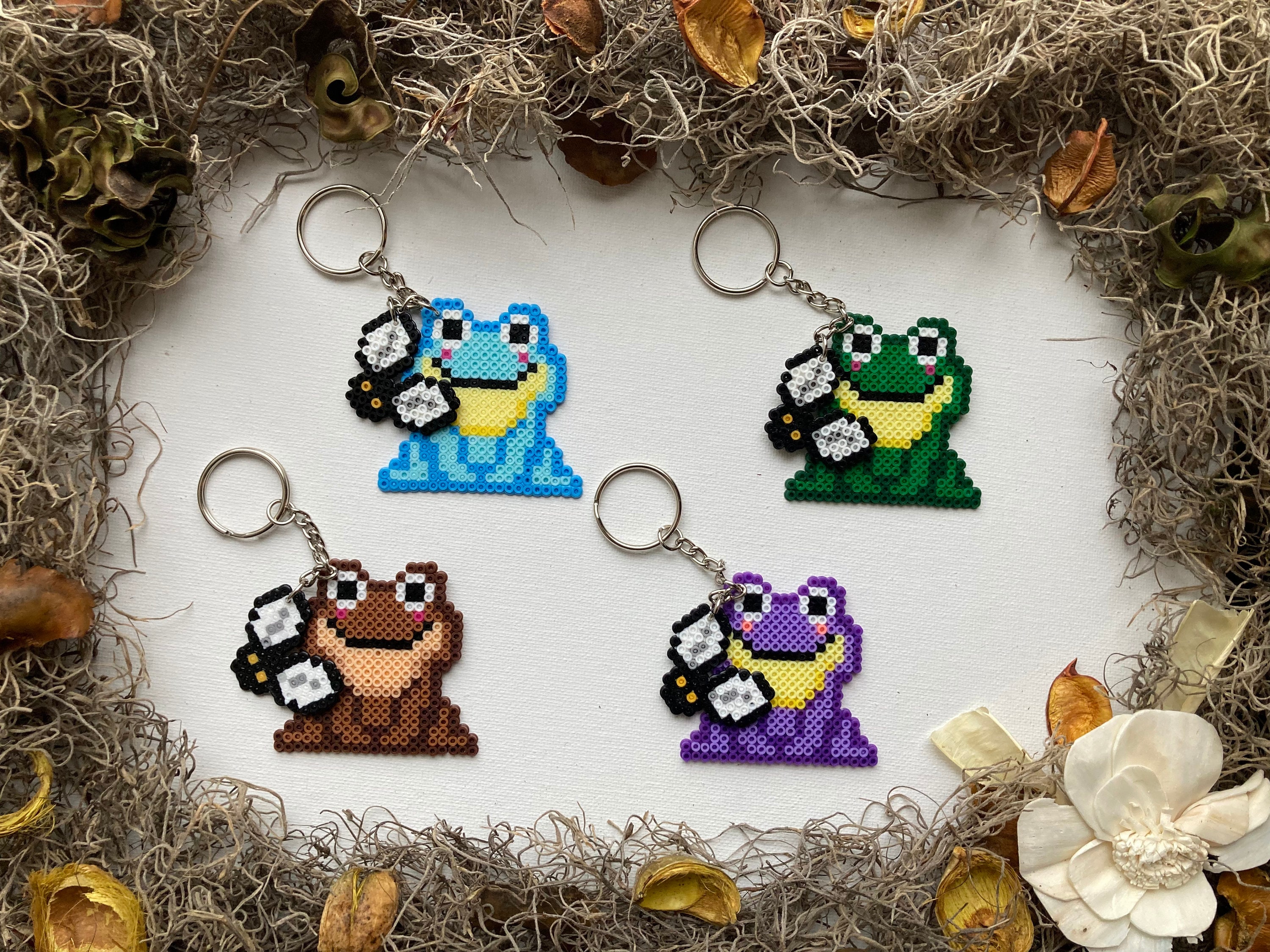 Froggy Keychain | Mini Perler Beads - Etsy