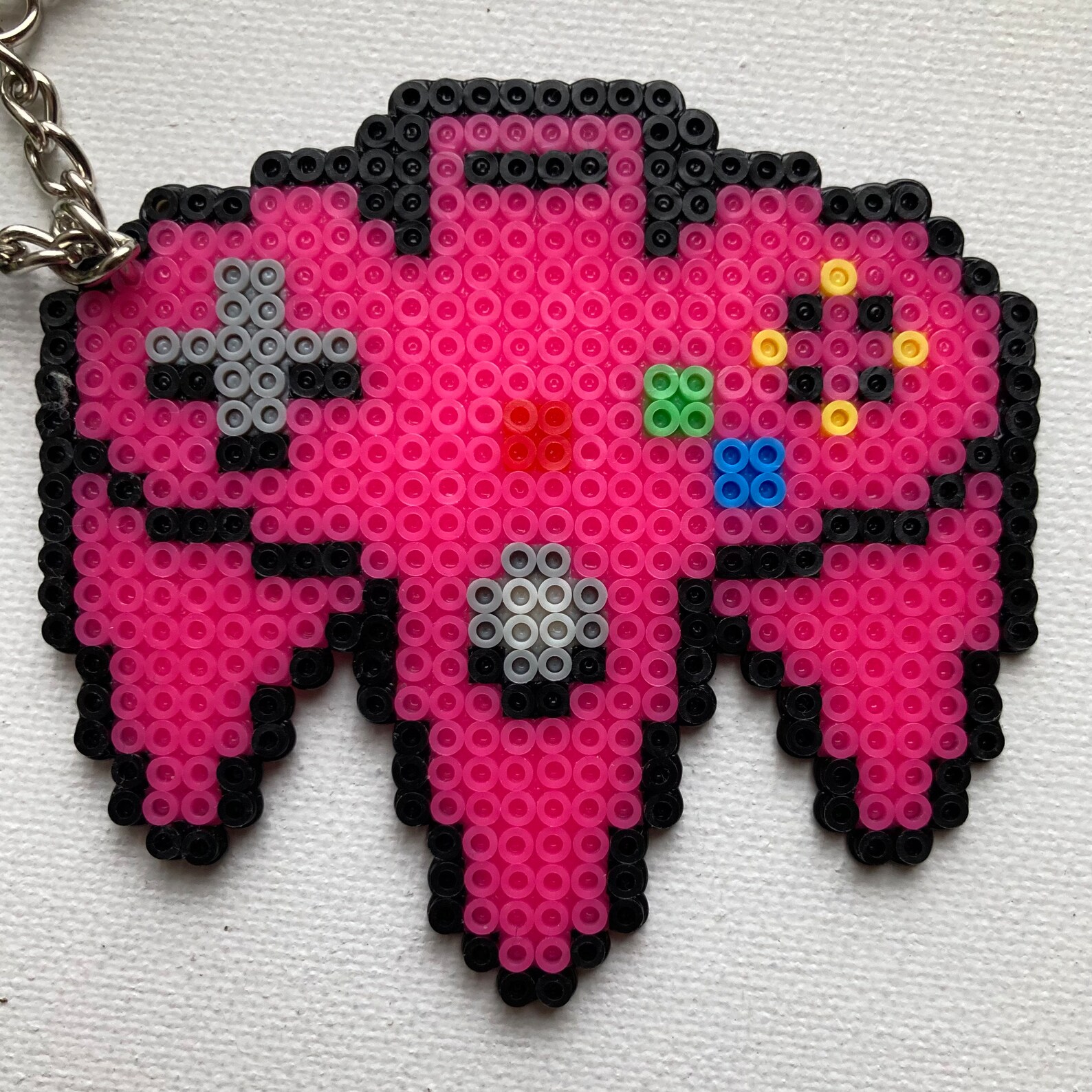 Nintendo 64 Controller Keychain | Mini Perler Beads - Etsy