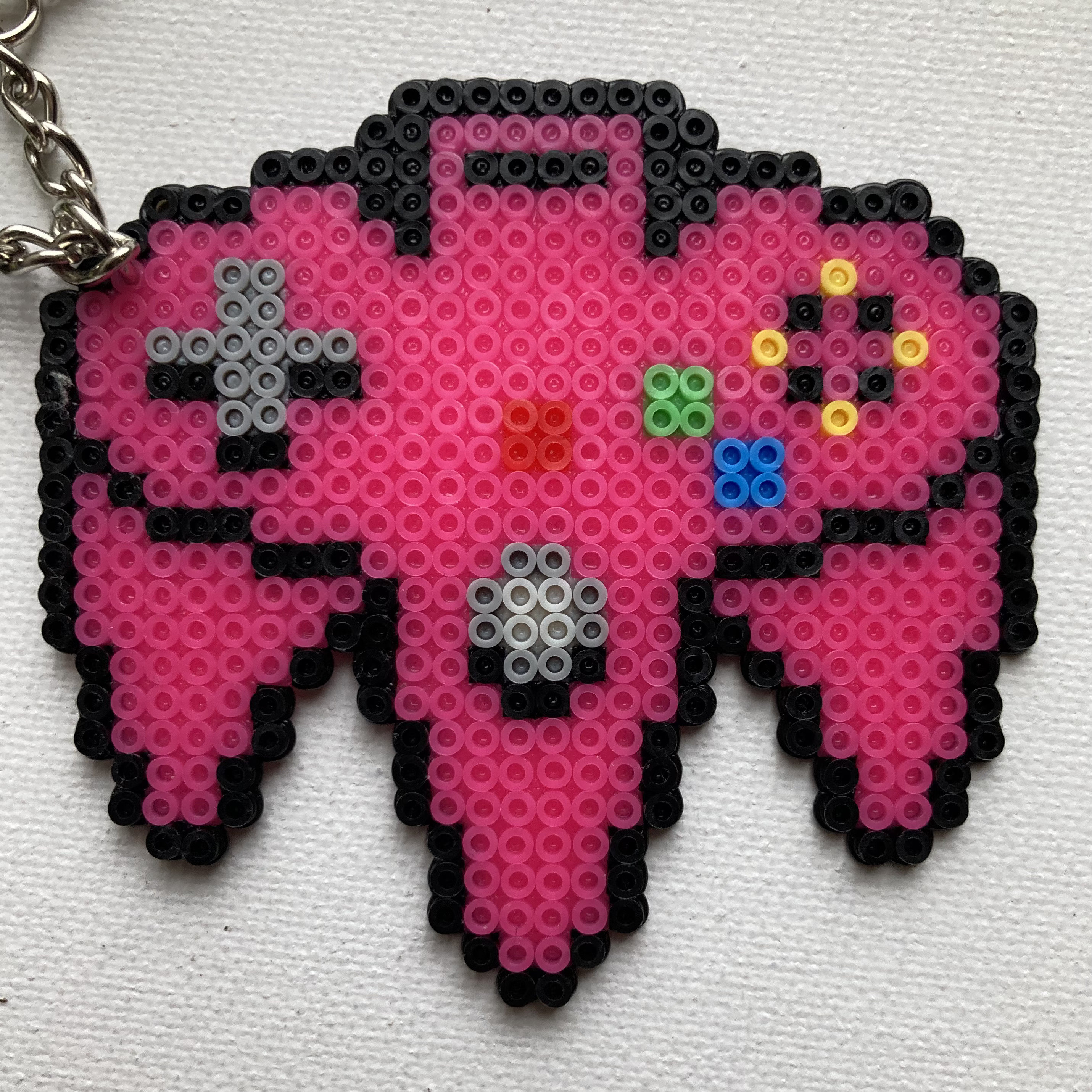 Nintendo 64 Controller Keychain | Mini Perler Beads - Etsy