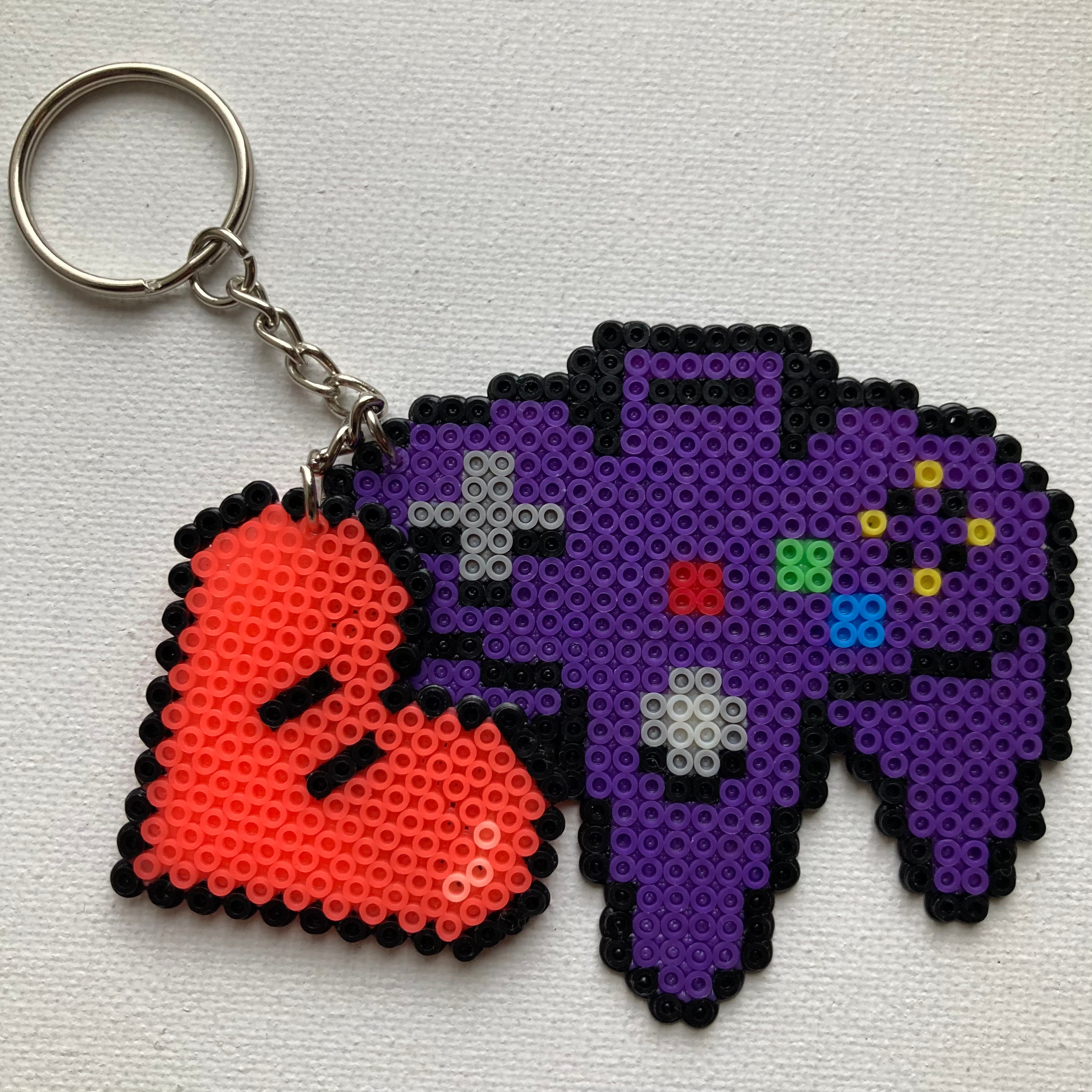 Nintendo 64 Controller Keychain | Mini Perler Beads - Etsy