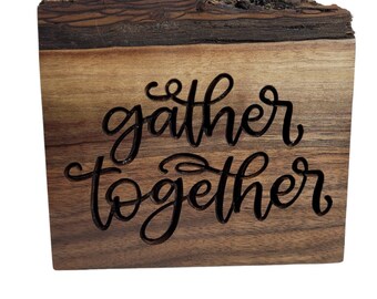 Gather Tabletop Wood Sign - Etsy
