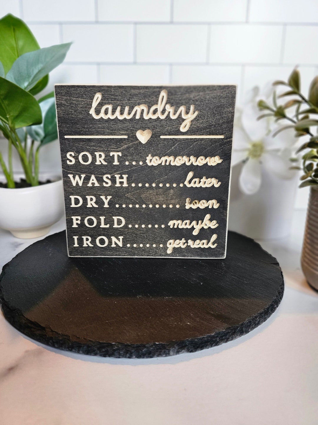 Laundry Room Sign Laundry Wall Art Decor Decorative Sign Decor Black ...