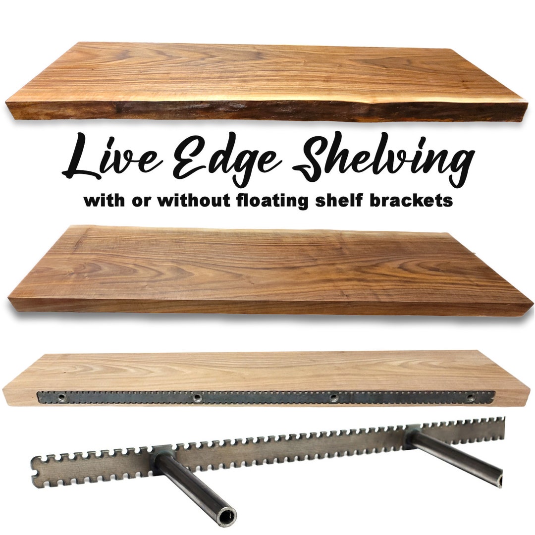 FLOATING SHELVES Black Walnut Shelf Black Walnut Shelves Live Edge ...