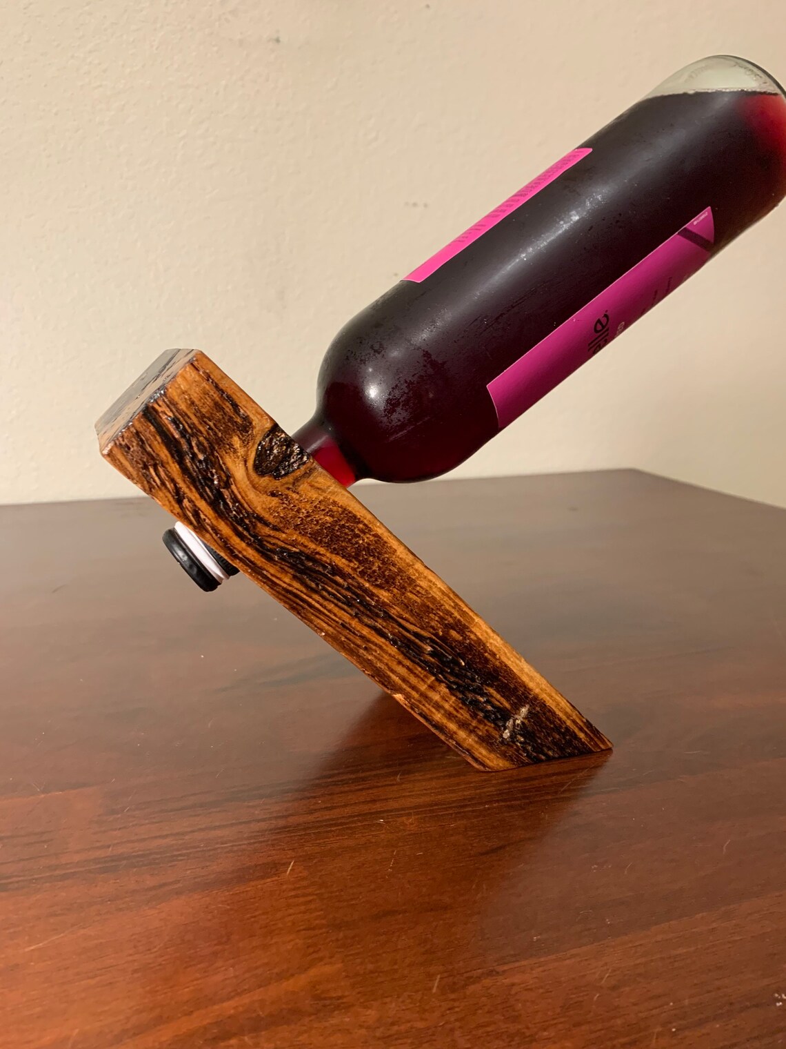 Rustic Wine Holder / Wooden Wine Holder / Rough Sawn Wine Holder ...