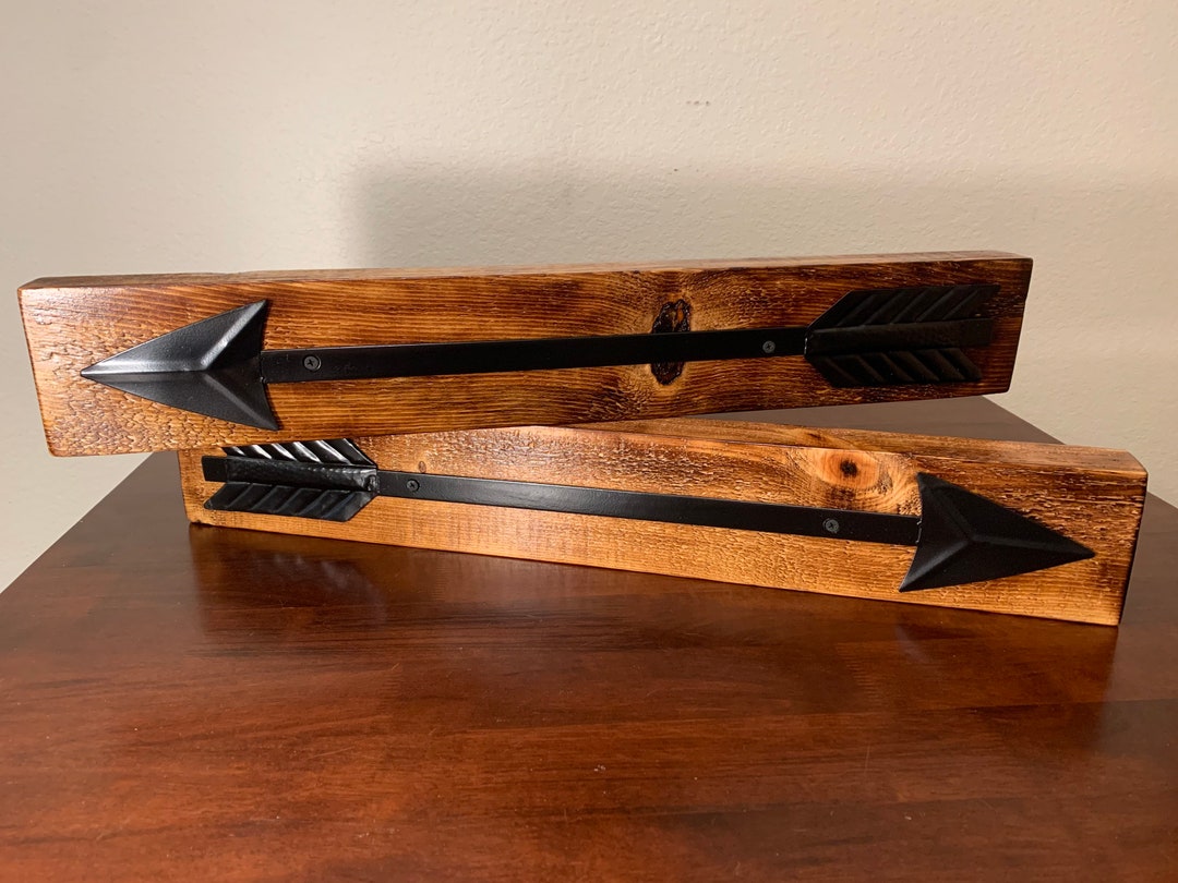 Rustic Wood and Metal Arrow Decor / Rustic Table Top Decor / Rustic ...