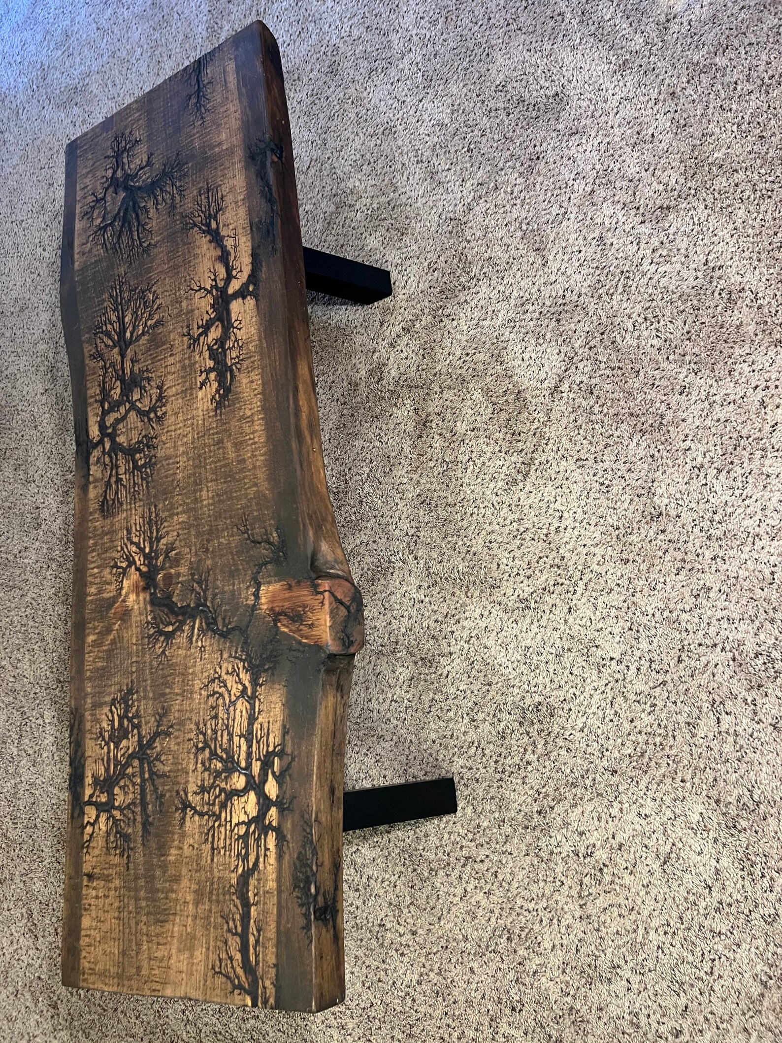 Rough Sawn Fractal Patterned Bench / Rustic Bench / Bench With X Legs ...