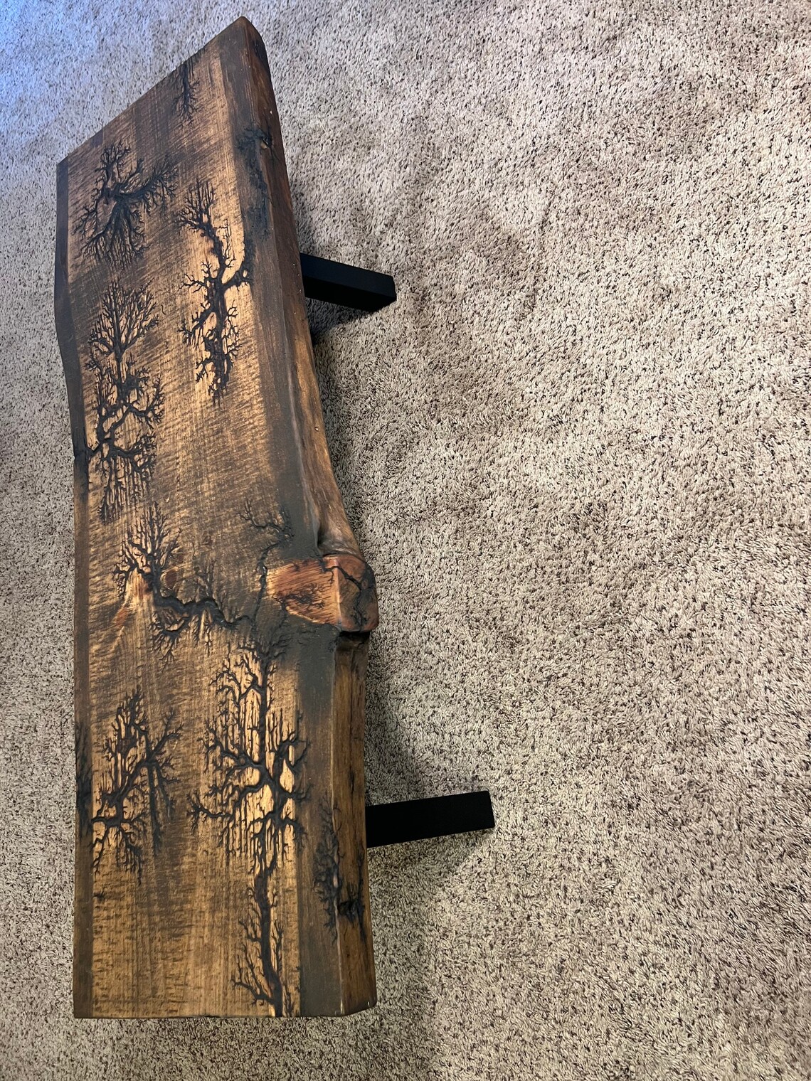 Rough Sawn Fractal Patterned Bench / Rustic Bench / Bench With X Legs ...