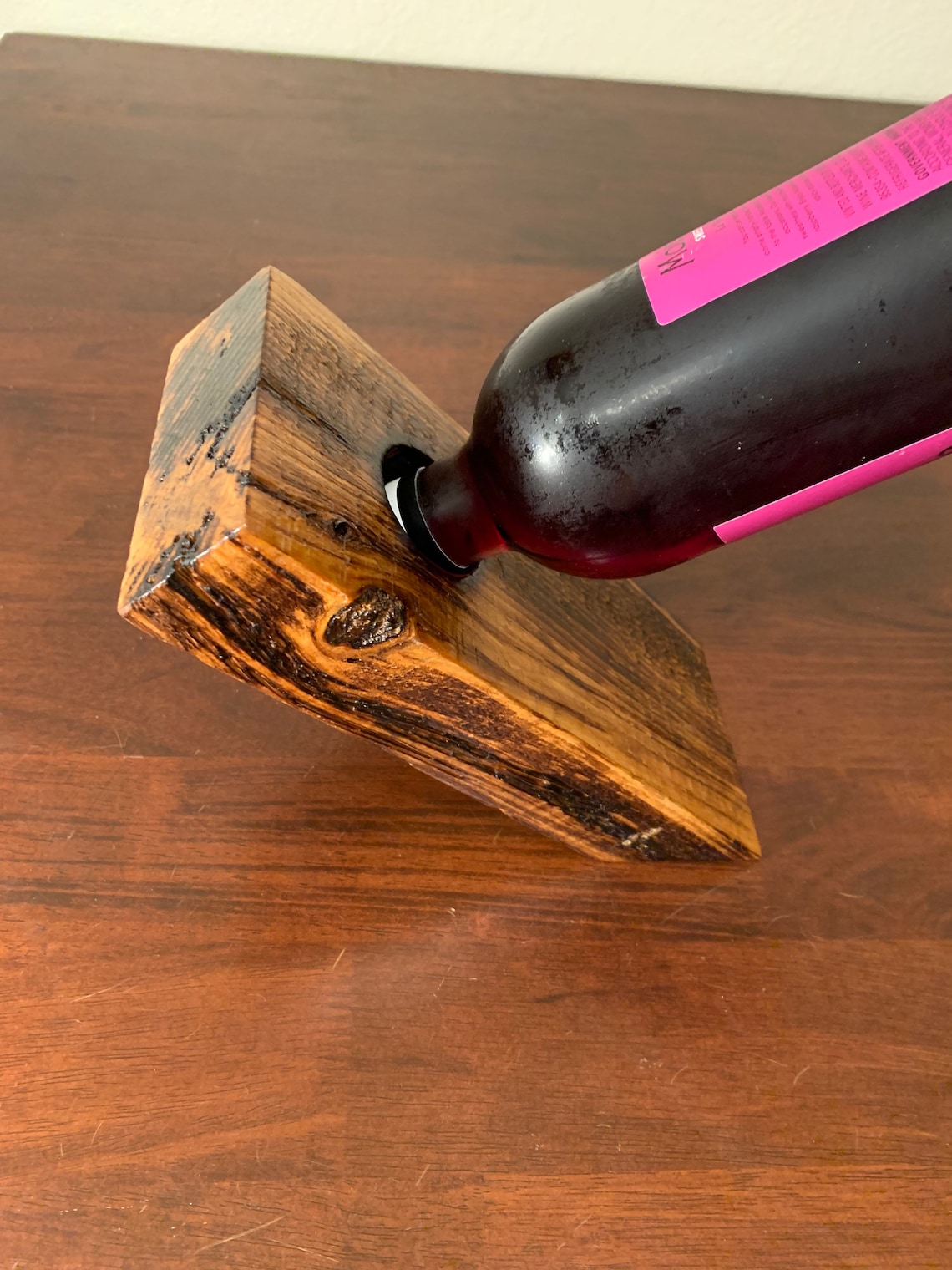 Rustic Wine Holder / Wooden Wine Holder / Rough Sawn Wine Holder ...