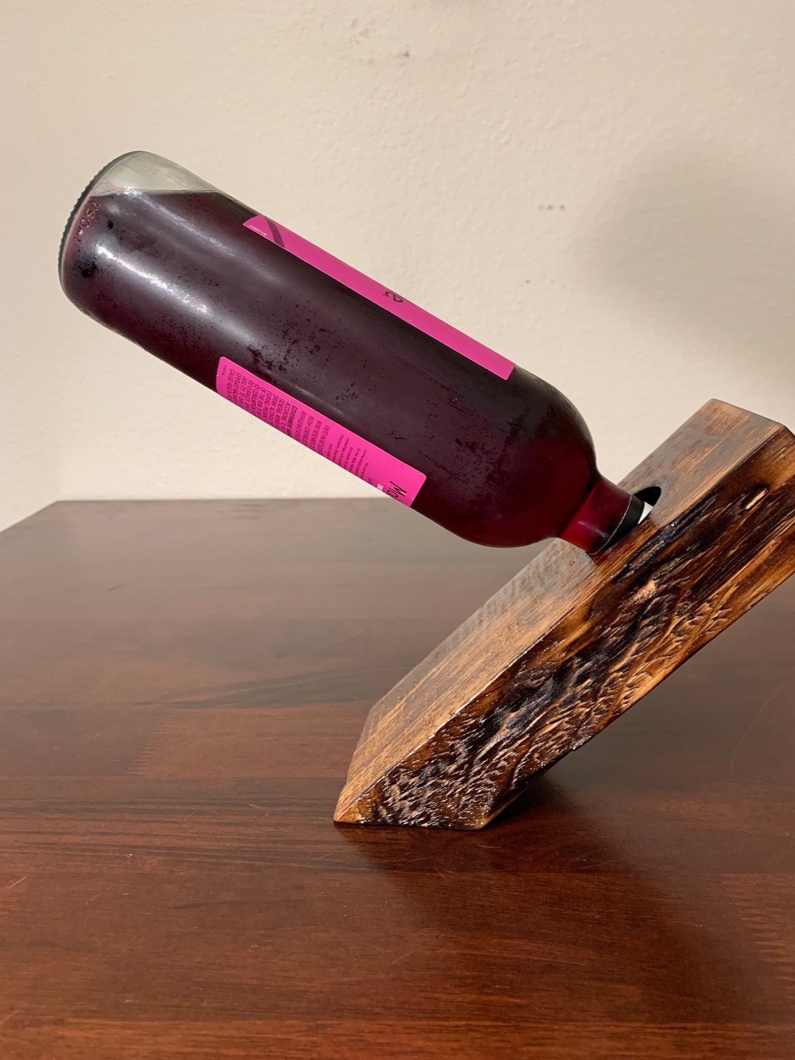 Rustic Wine Holder / Wooden Wine Holder / Rough Sawn Wine Holder ...