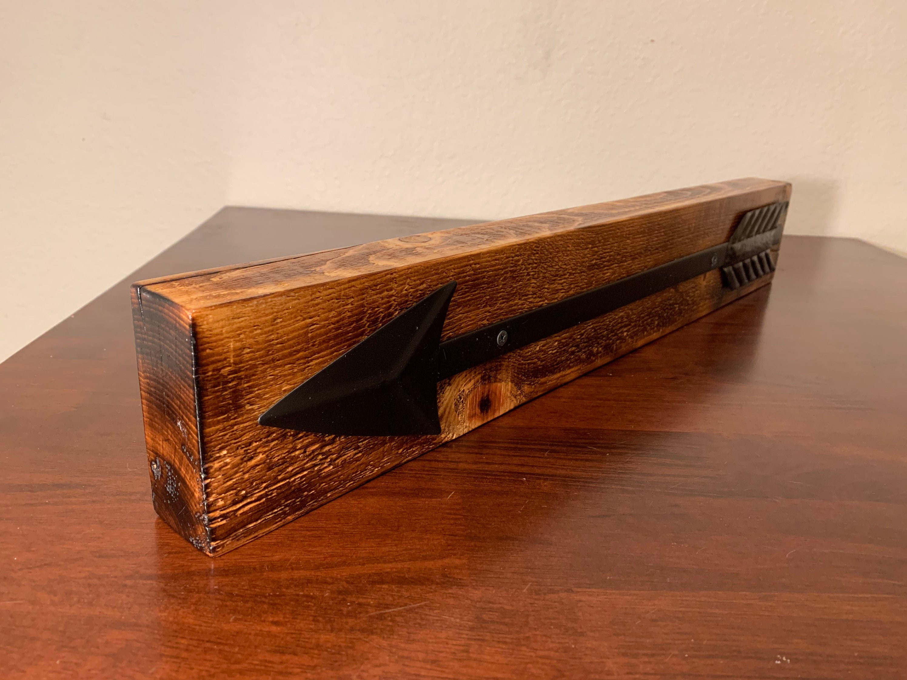 Rustic Wood and Metal Arrow Decor / Rustic Table Top Decor / Rustic ...