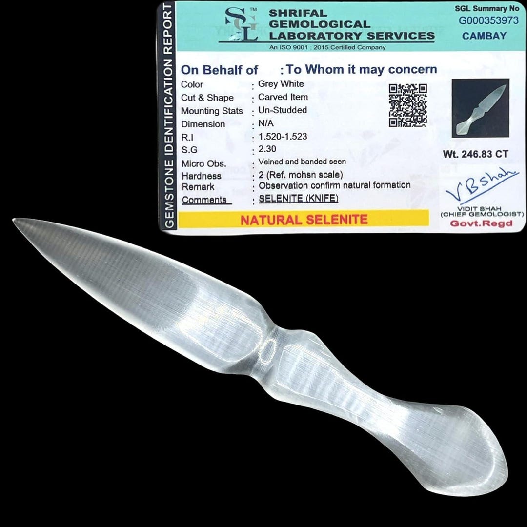 Natural Selenite Knife Figurines Healing Stones Home Decoration Office ...