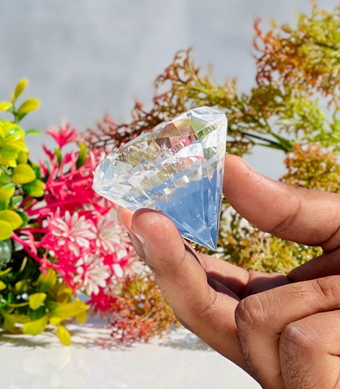 Clear Quartz Diamond Carving: Large Healing Crystal Stone - Etsy