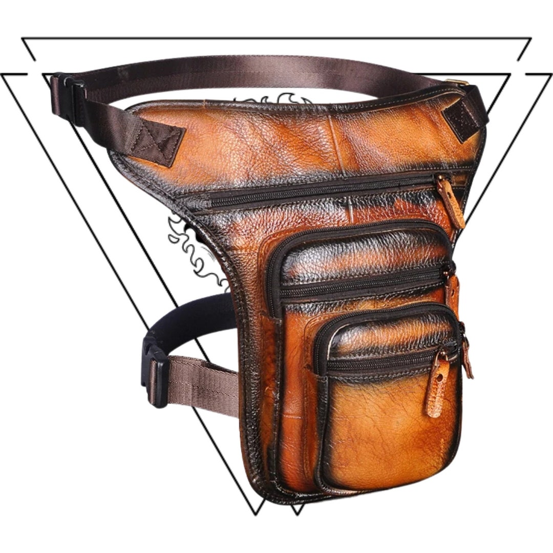 Leather Hip Drop Leg Bag Thigh Pouch Holster Belt Sling Pack Utility ...