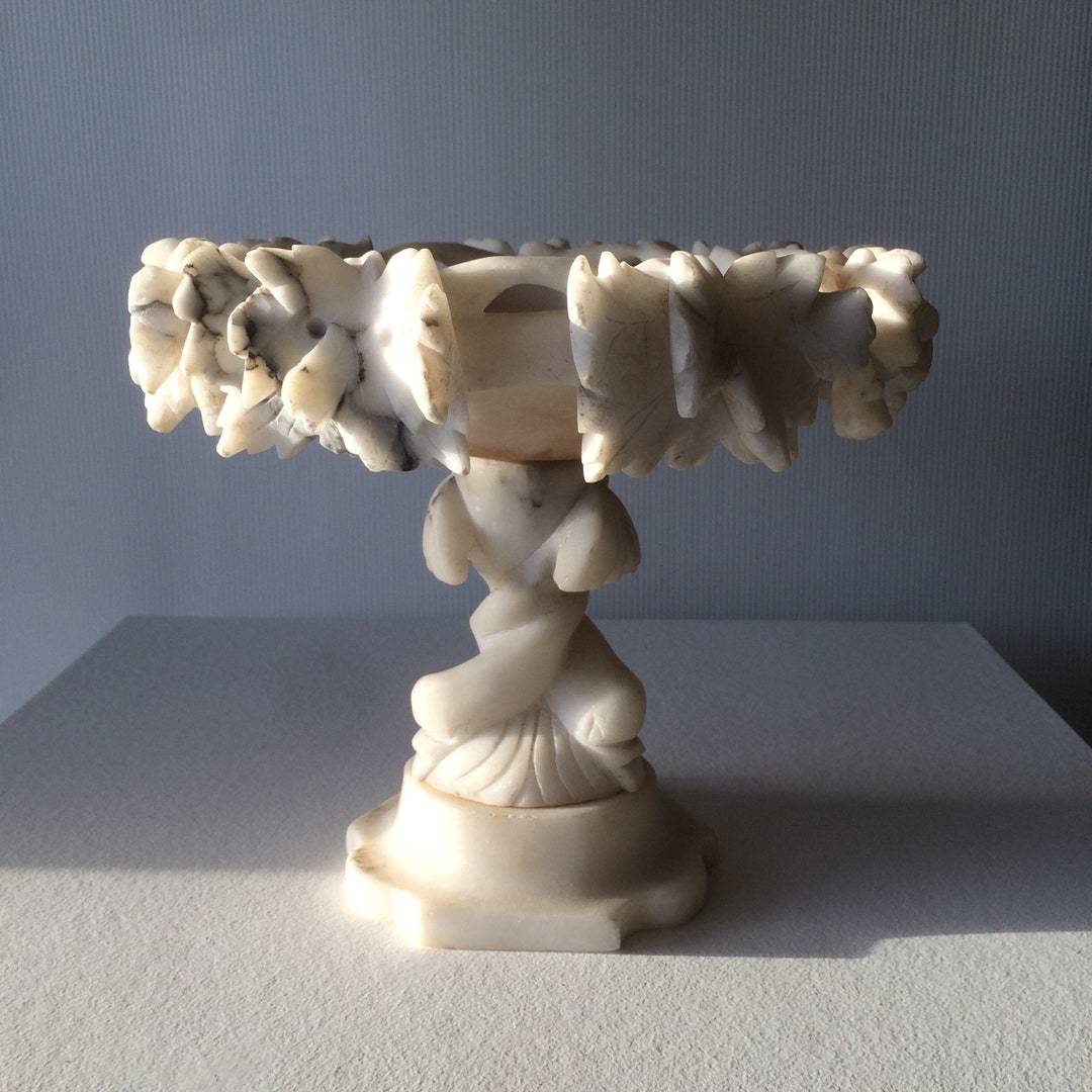 Antique Hand Carved Italian Alabaster Tazza | 1800s | Italy | NORDIC ...