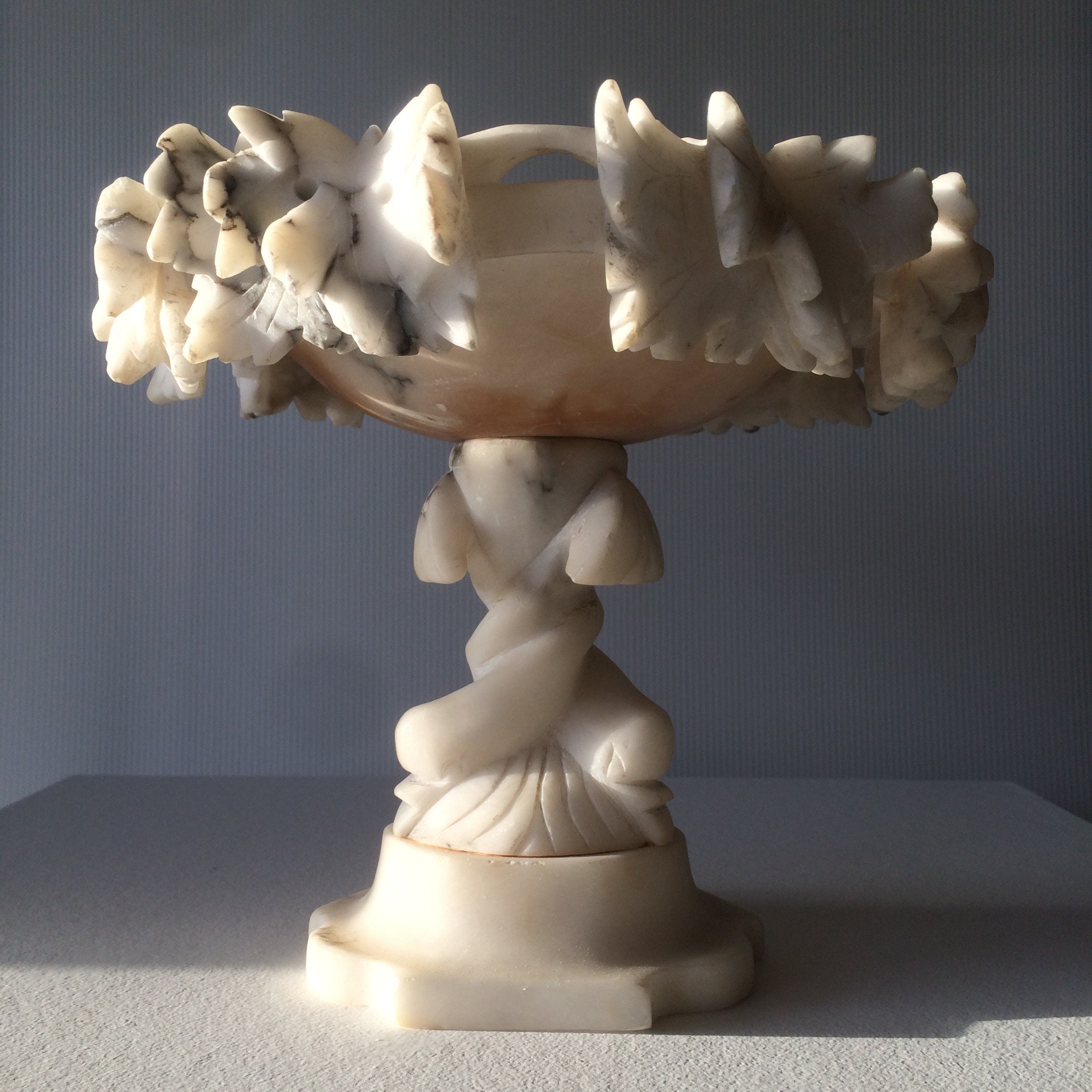 Antique Hand Carved Italian Alabaster Tazza | 1800s | Italy | NORDIC ...