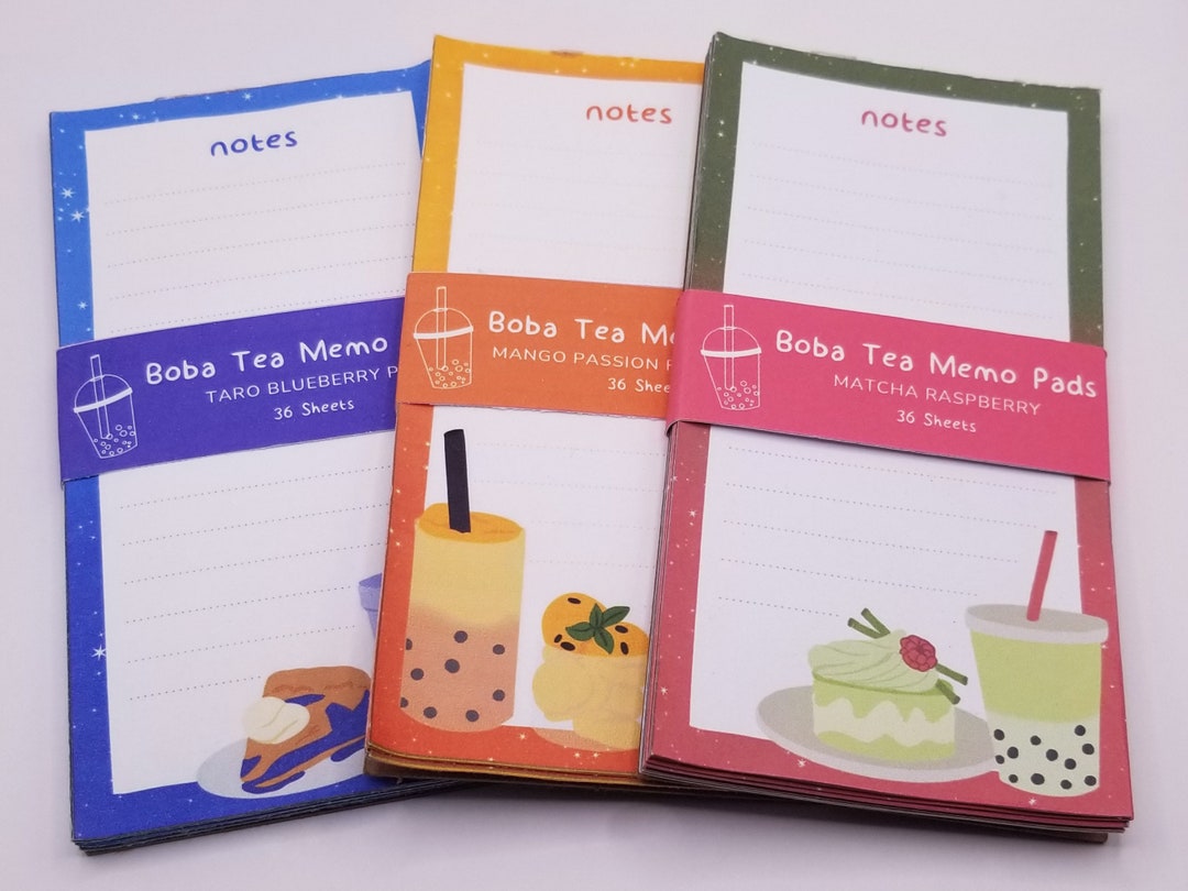 Boba Tea Memo Pads - Etsy