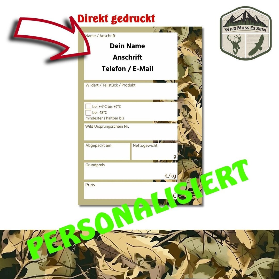 Wild Labels Writable Personalized Address Direct Marketing Hunters ...