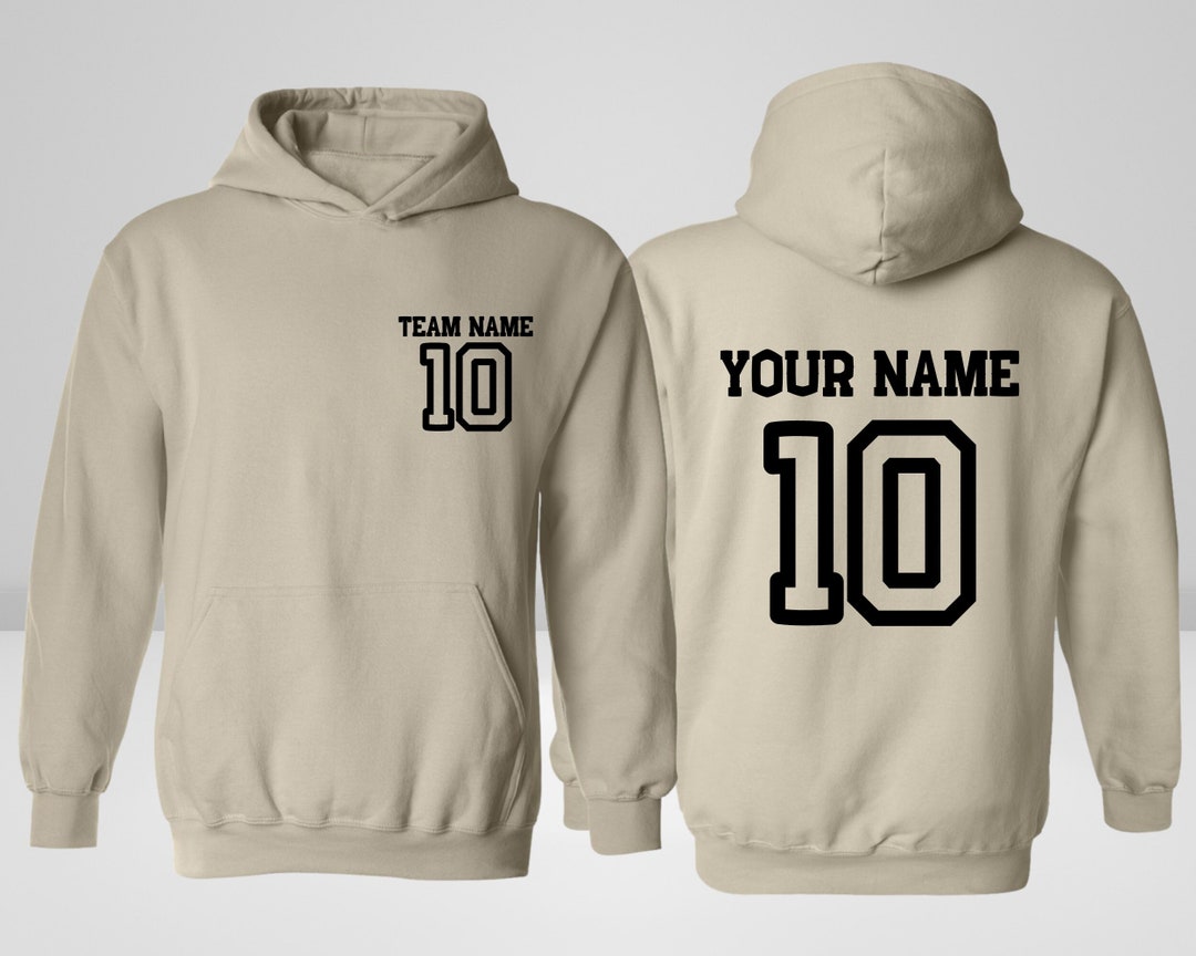 Front and Back Hoodie Custom Team Name Hoodie Custom Name - Etsy