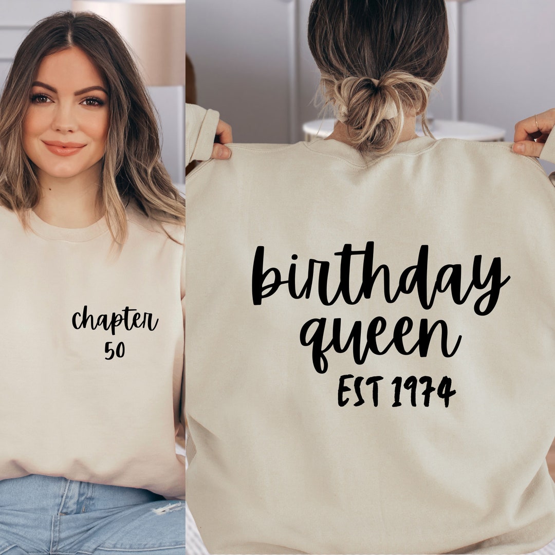 Birthday Queen Est Custom Sweatshirt, Birthday Gifts for Woman ...